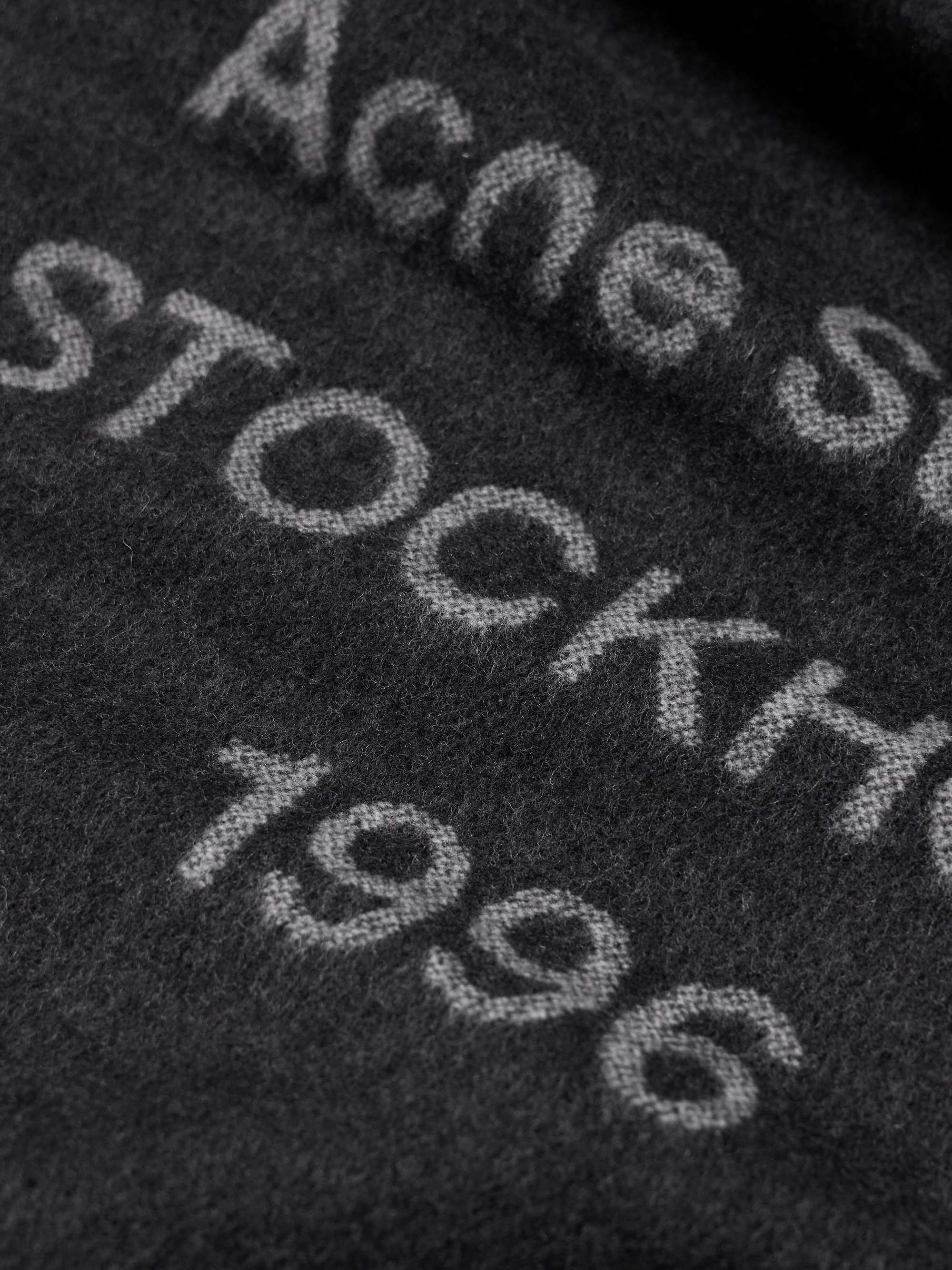 ACNE STUDIOS Venus 1996 Logo-Jacquard Fringed Wool Scarf for Men | MR ...