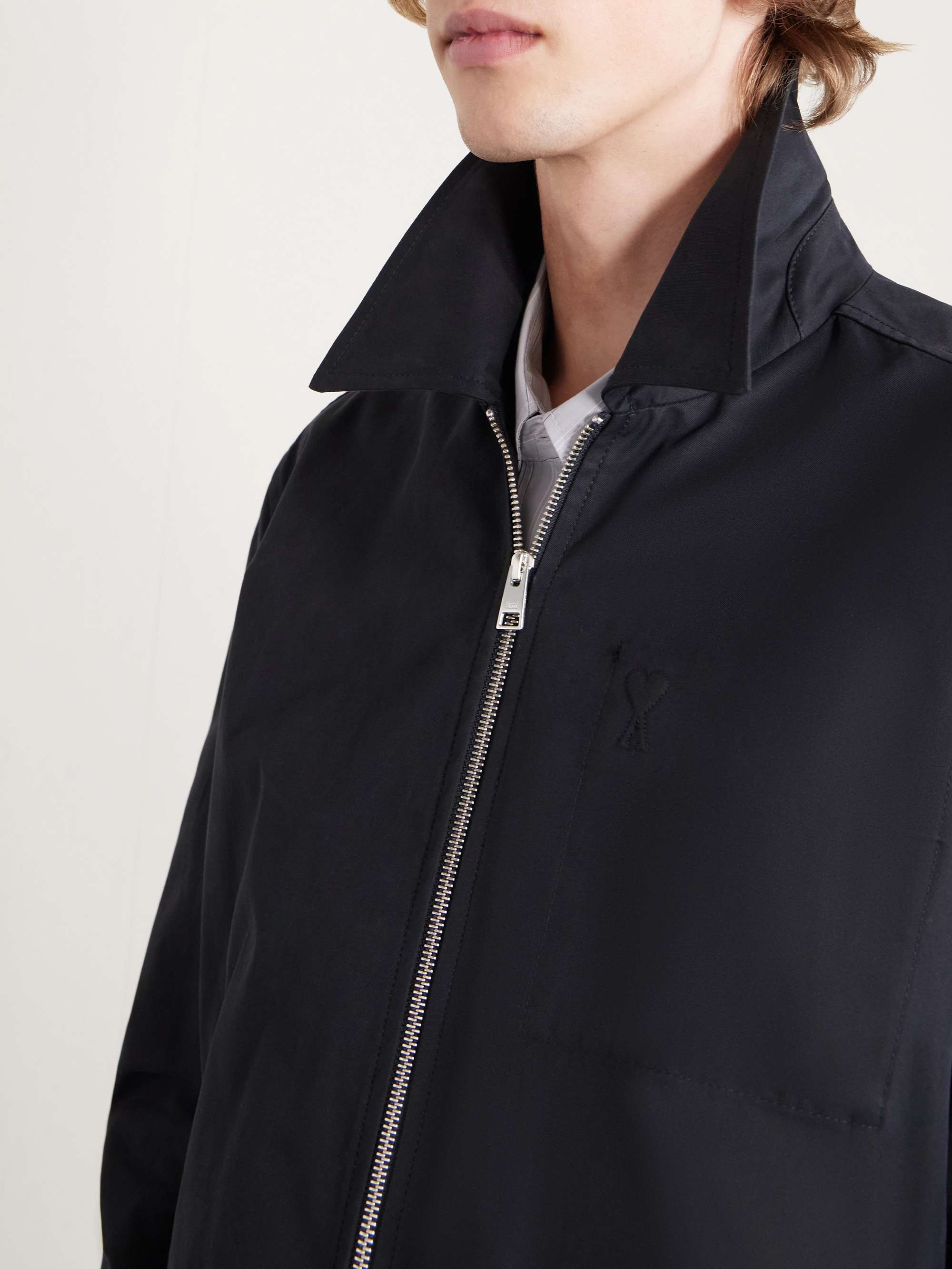 AMI PARIS Logo-Embossed Cotton-Gabardine Blouson Jacket for Men | MR PORTER