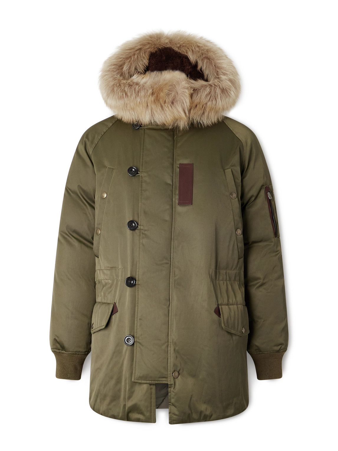 Ralph Lauren Shearling-trimmed Shell Down Jacket In Green | ModeSens