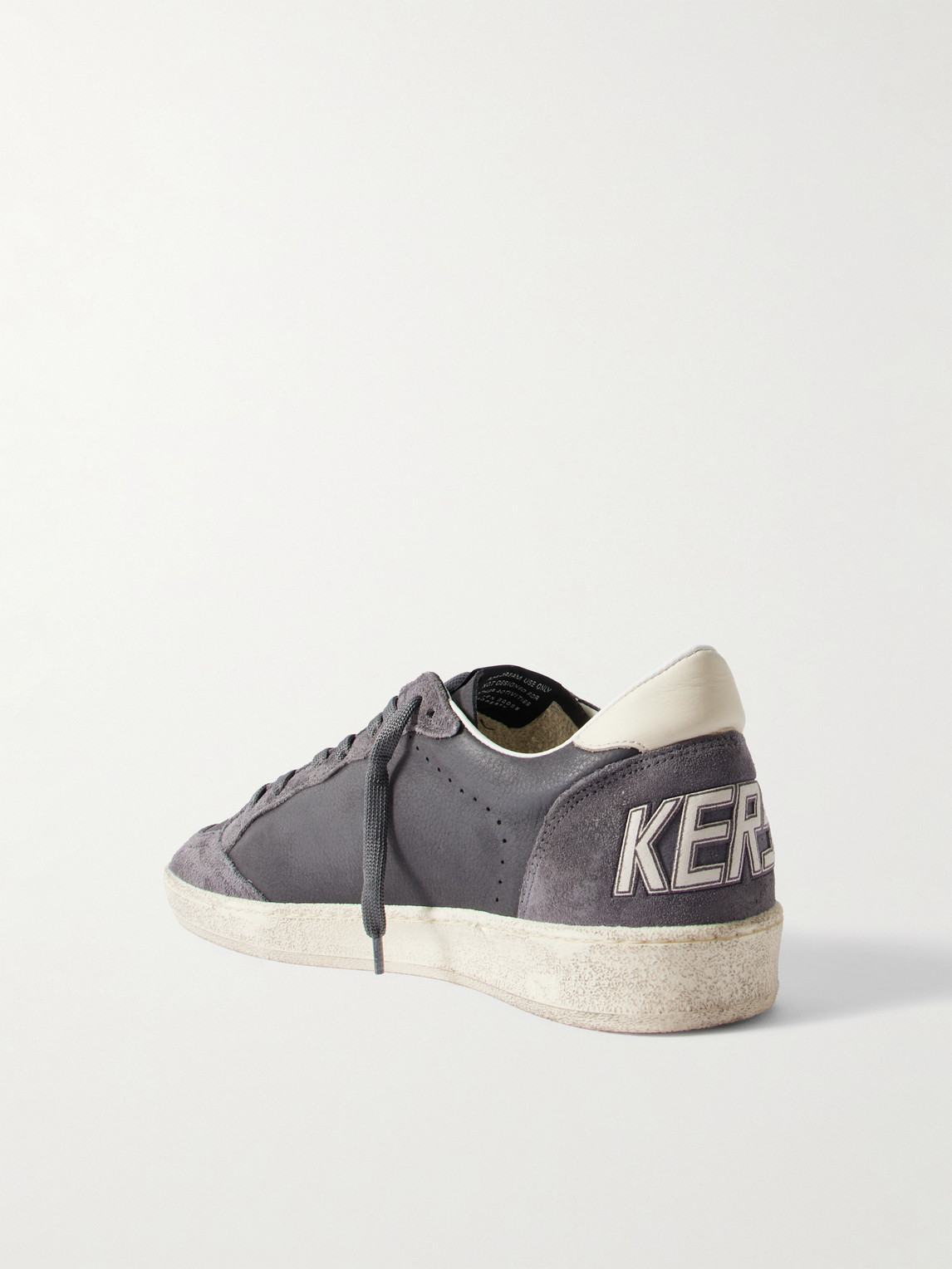 Golden Goose - Ball Star Distressed Suede-Trimmed Leather Sneakers ...