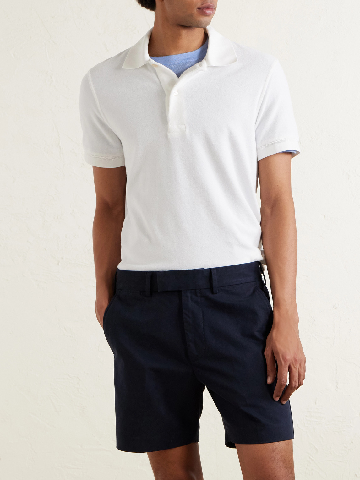 TOM FORD - Slim-Fit Cotton-Blend Terry Polo Shirt - Curated Menswear