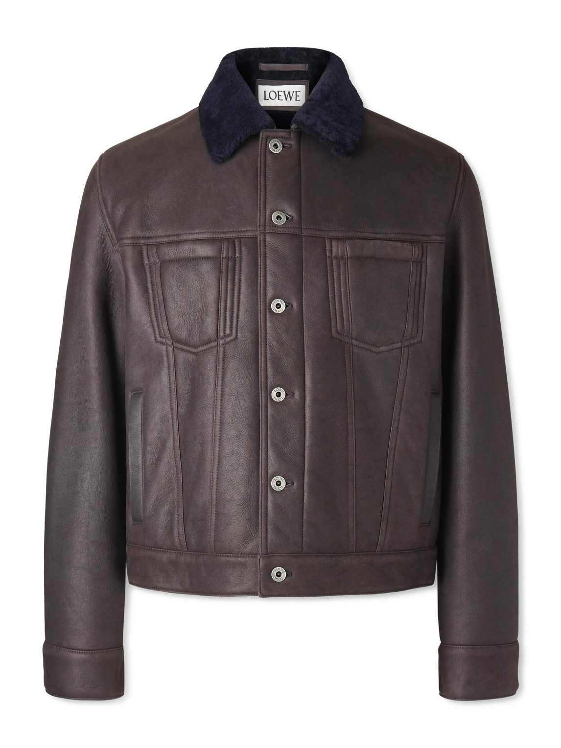 Loewe Shearling Trucker Jacket In Brown | ModeSens
