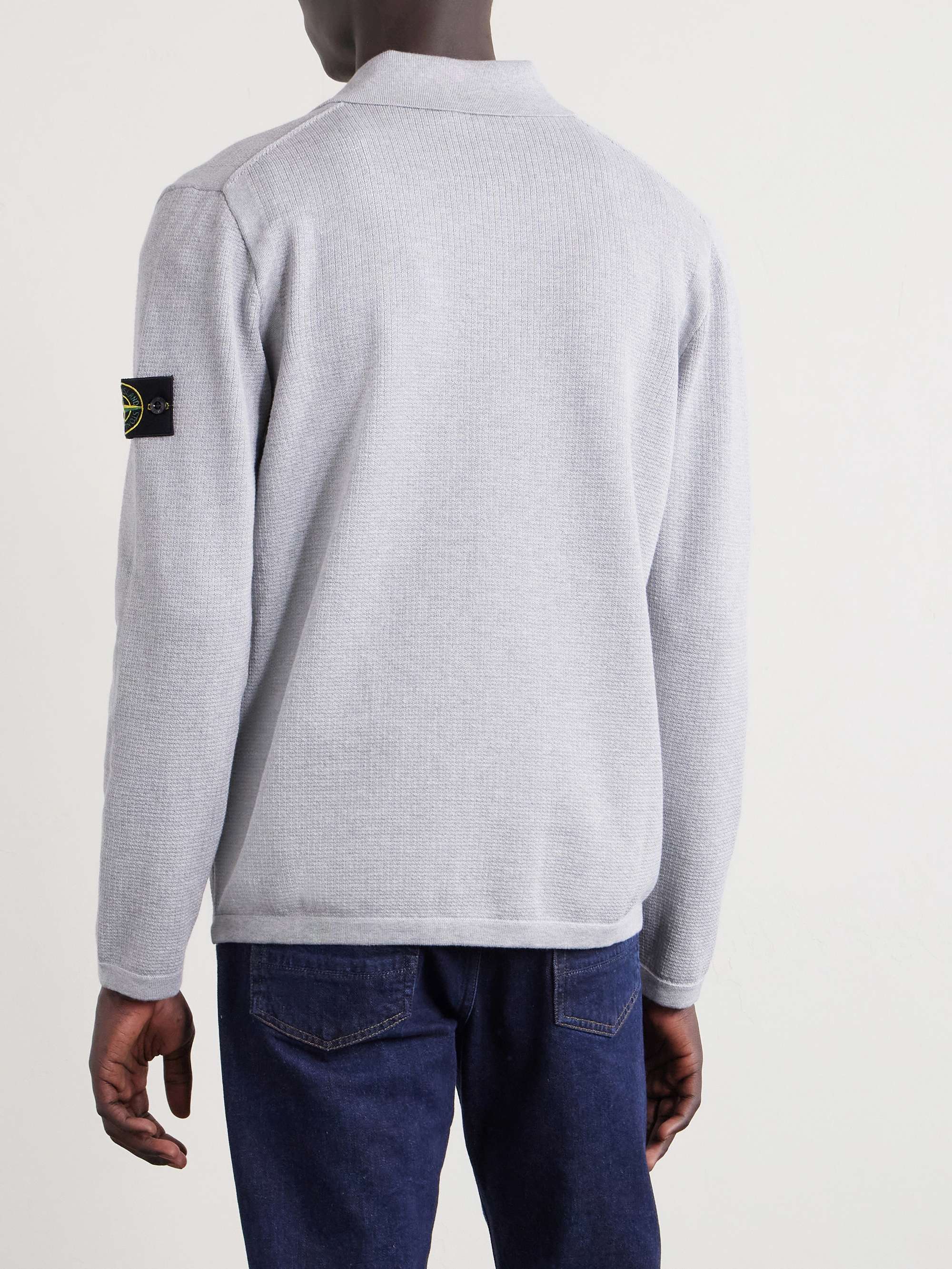 Pullover aus Baumwolle mit Logodetail und Polokragen von STONE ISLAND ...