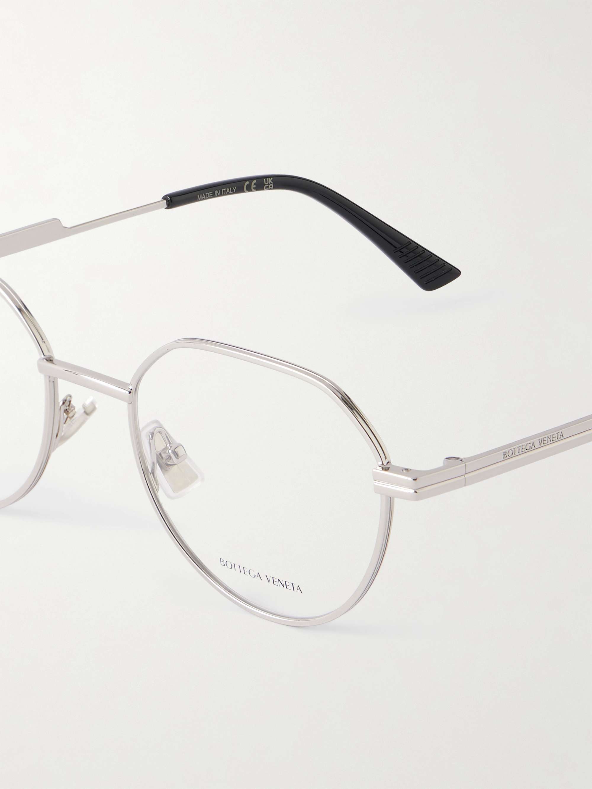 BOTTEGA VENETA EYEWEAR Dash Panthos Round-Frame Silver-Tone Optical ...