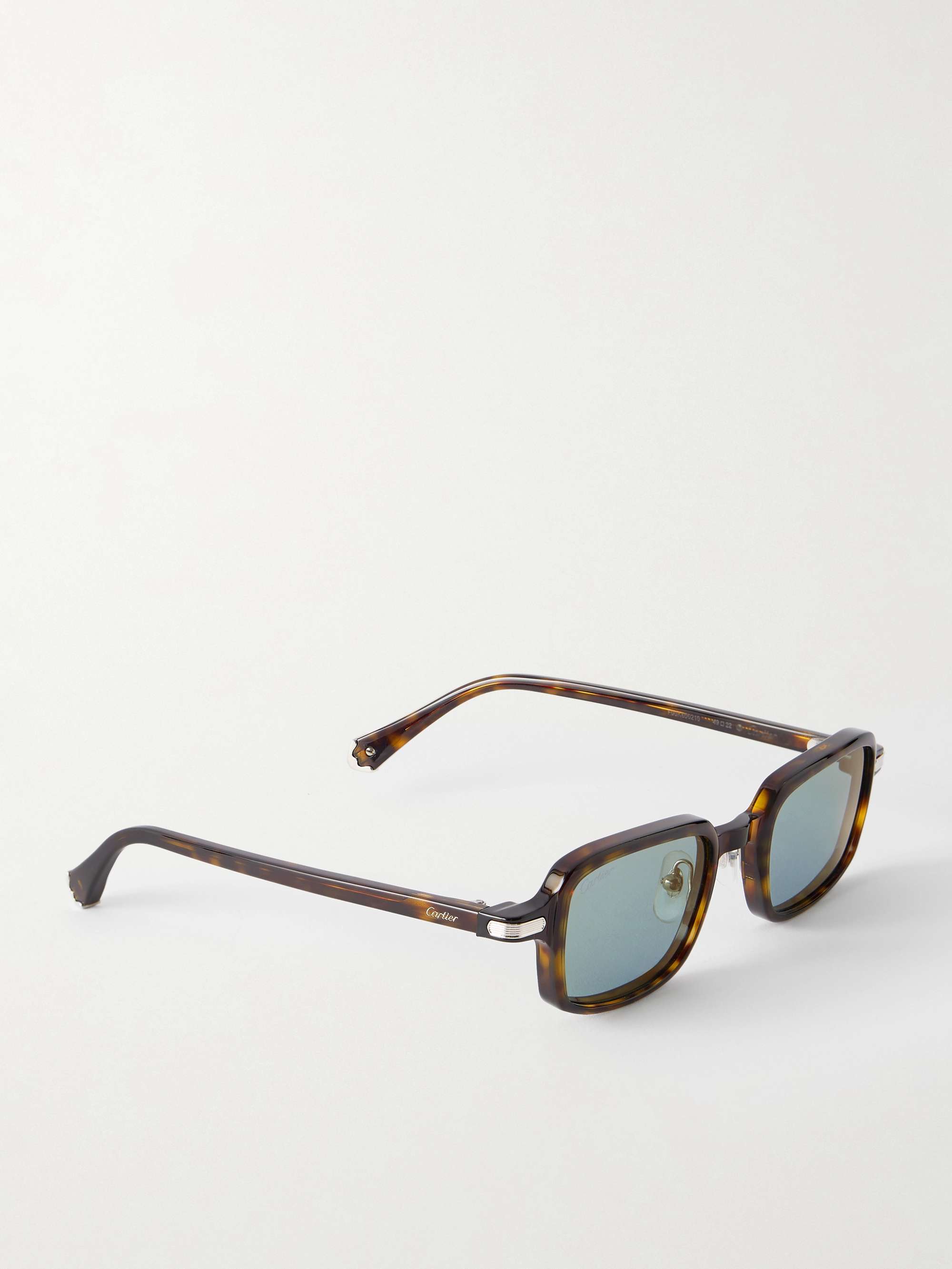 CARTIER EYEWEAR Godron Square-Frame Tortoiseshell Acetate Sunglasses ...