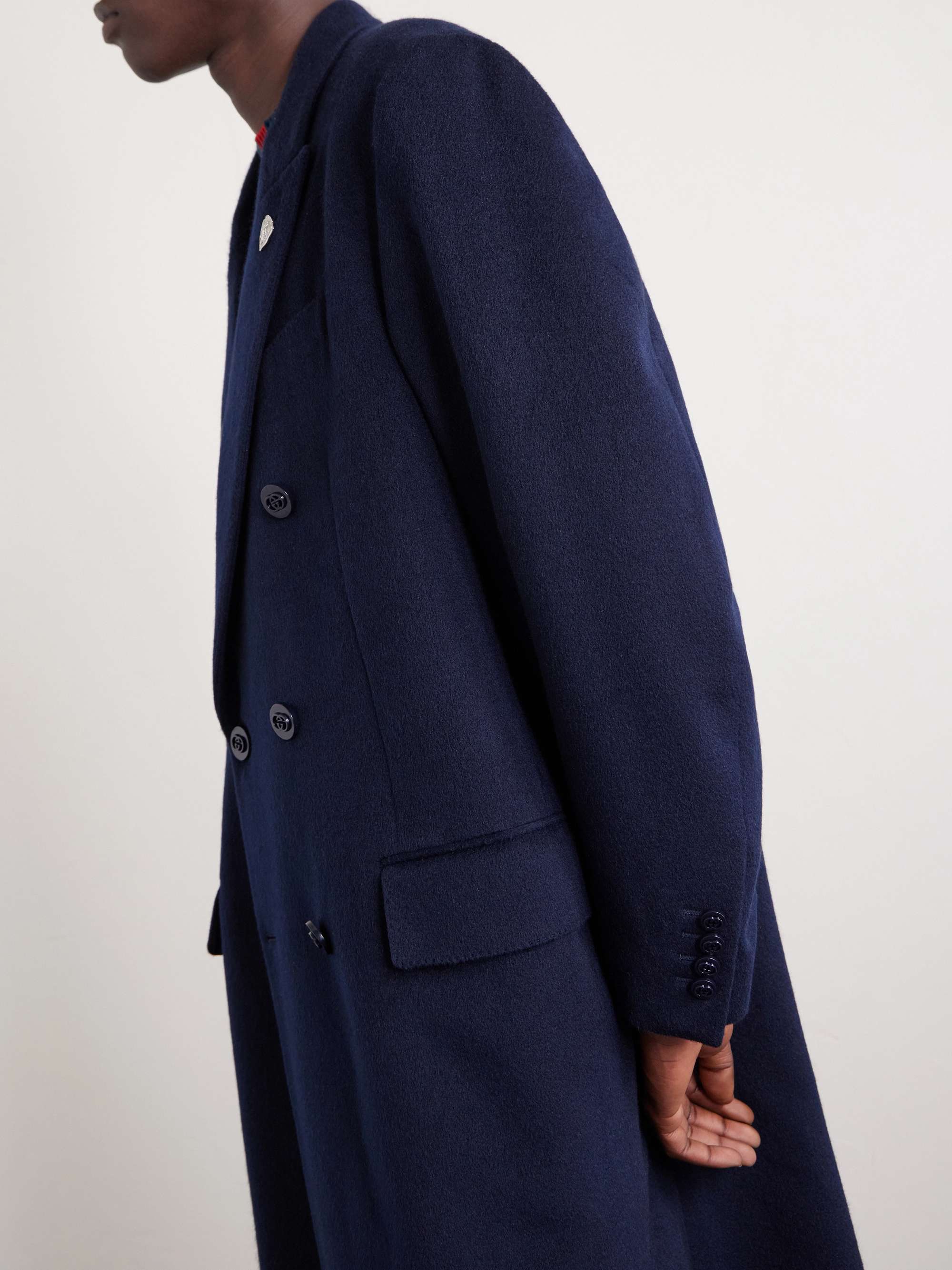 GUCCI Oversized Double-Breasted Embellished Cashmere Coat for Men | MR ...