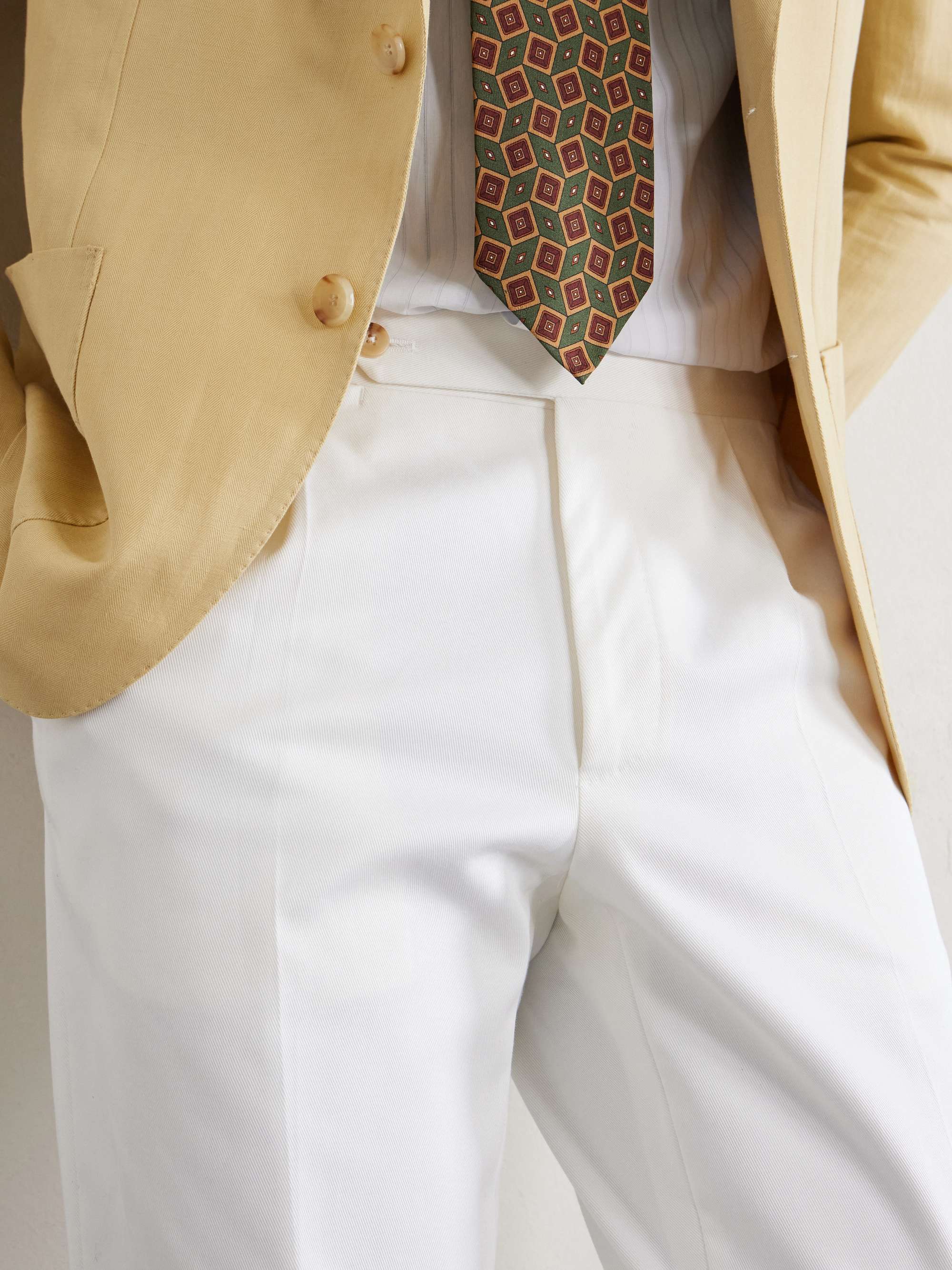 DE PETRILLO Straight-Leg Cotton-Blend Twill Trousers for Men | MR PORTER