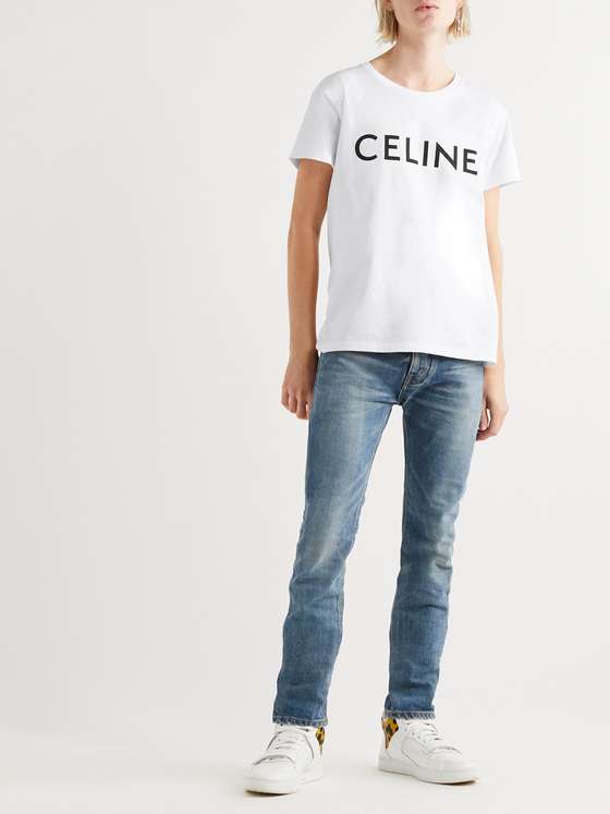 CELINE HOMME Logo-Print Cotton-Jersey T-Shirt for Men | MR PORTER