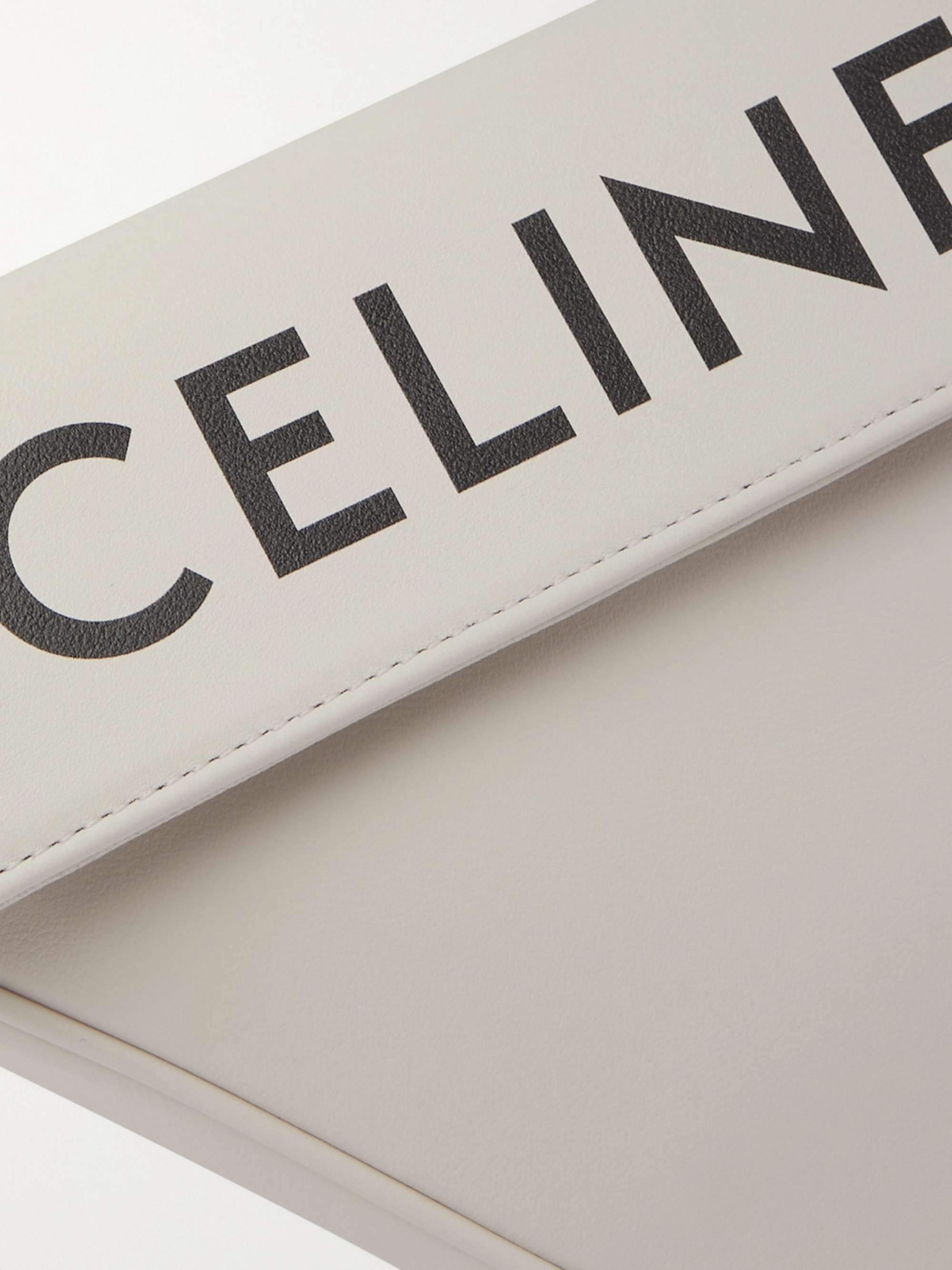 White Logo-Print Leather Messenger Bag | CELINE HOMME | MR PORTER