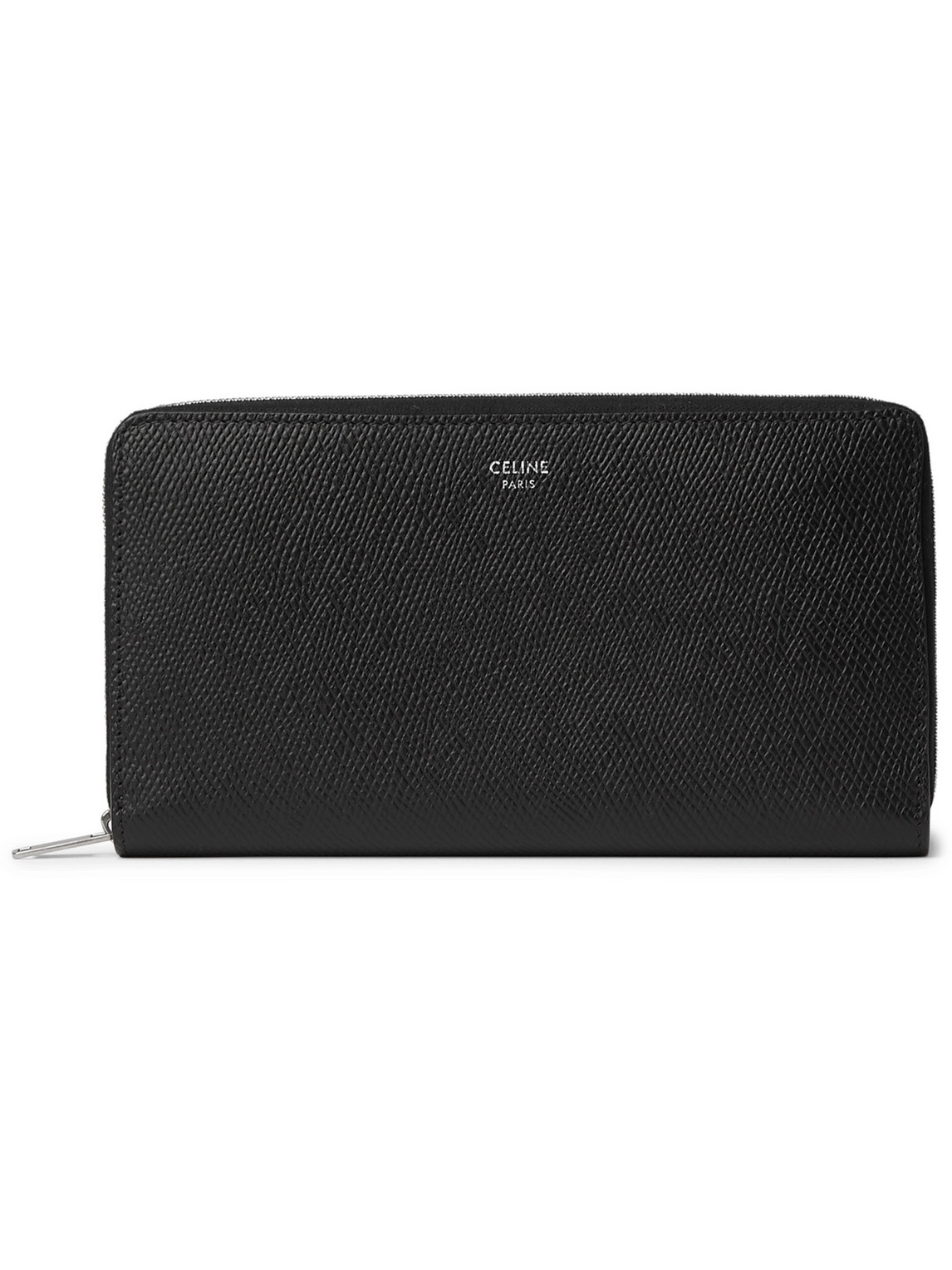 Celine Full-grain Leather Zip-around Wallet In Black | ModeSens