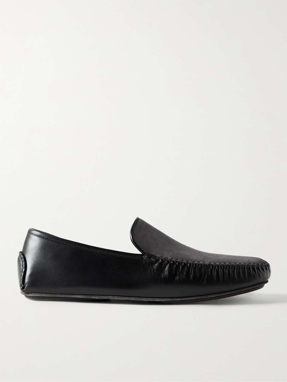 MANOLO BLAHNIK Mayfair Leather and Suede Slippers for Men | MR PORTER