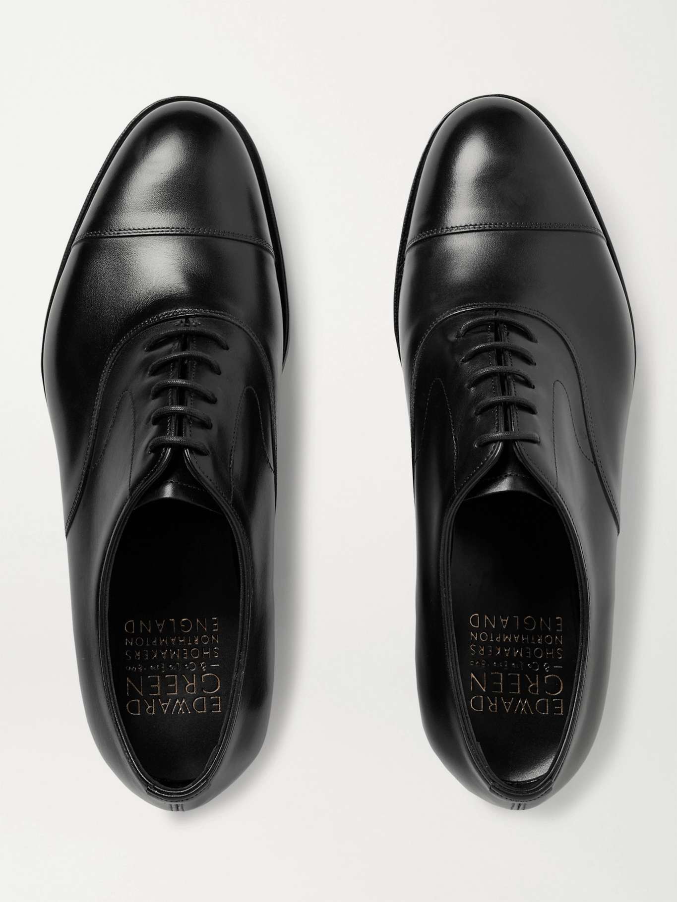 EDWARD GREEN Chelsea Cap-Toe Burnished-Leather Oxford Shoes for Men ...