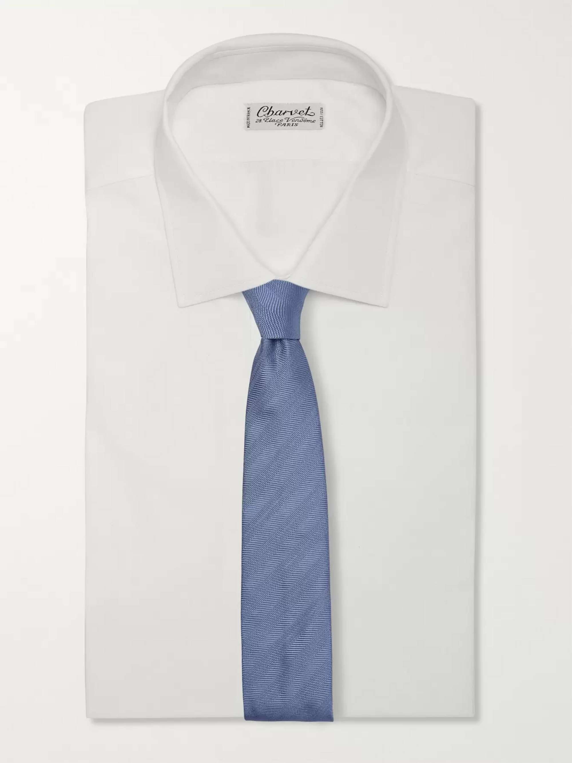 DUNHILL 8cm Striped Mulberry Silk Tie for Men | MR PORTER