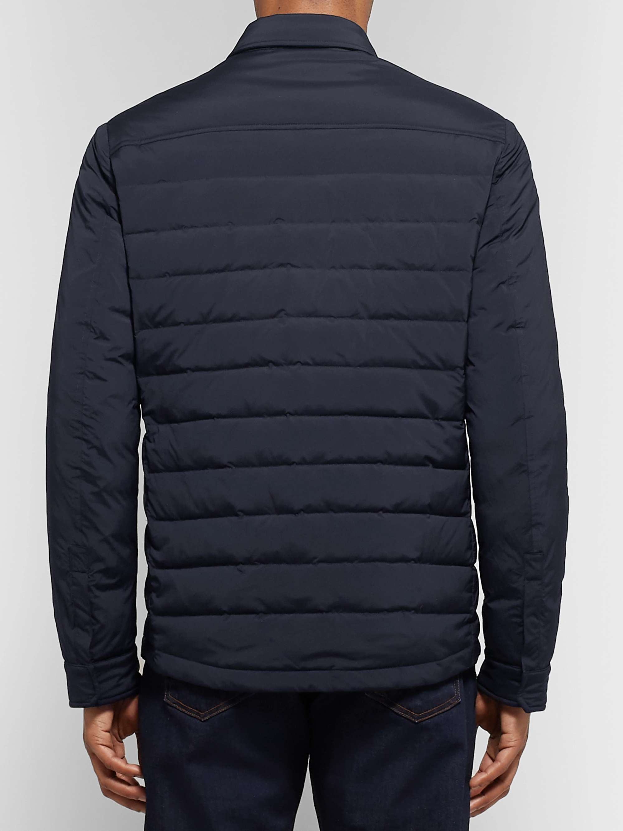 ZEGNA Leather-Trimmed Quilted Stretch-Shell Jacket for Men | MR PORTER