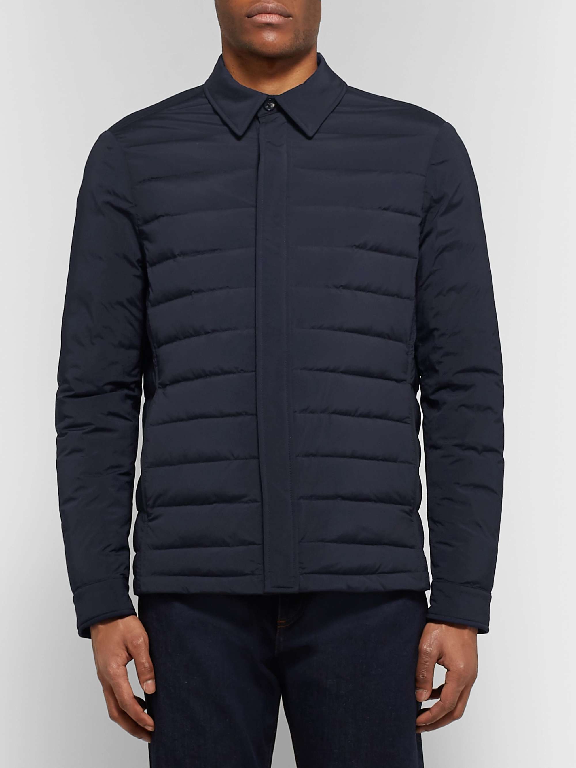 ZEGNA Leather-Trimmed Quilted Stretch-Shell Jacket for Men | MR PORTER