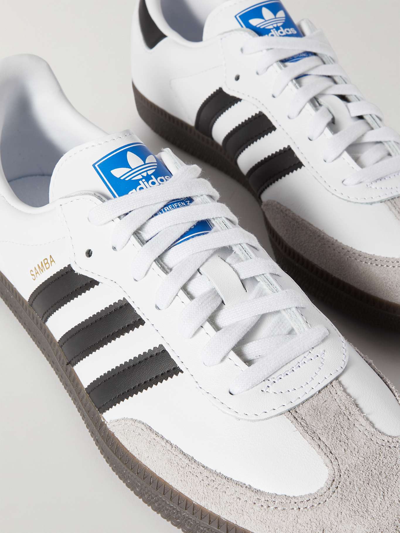 ADIDAS ORIGINALS Samba Suede-Trimmed Leather Sneakers for Men | MR PORTER