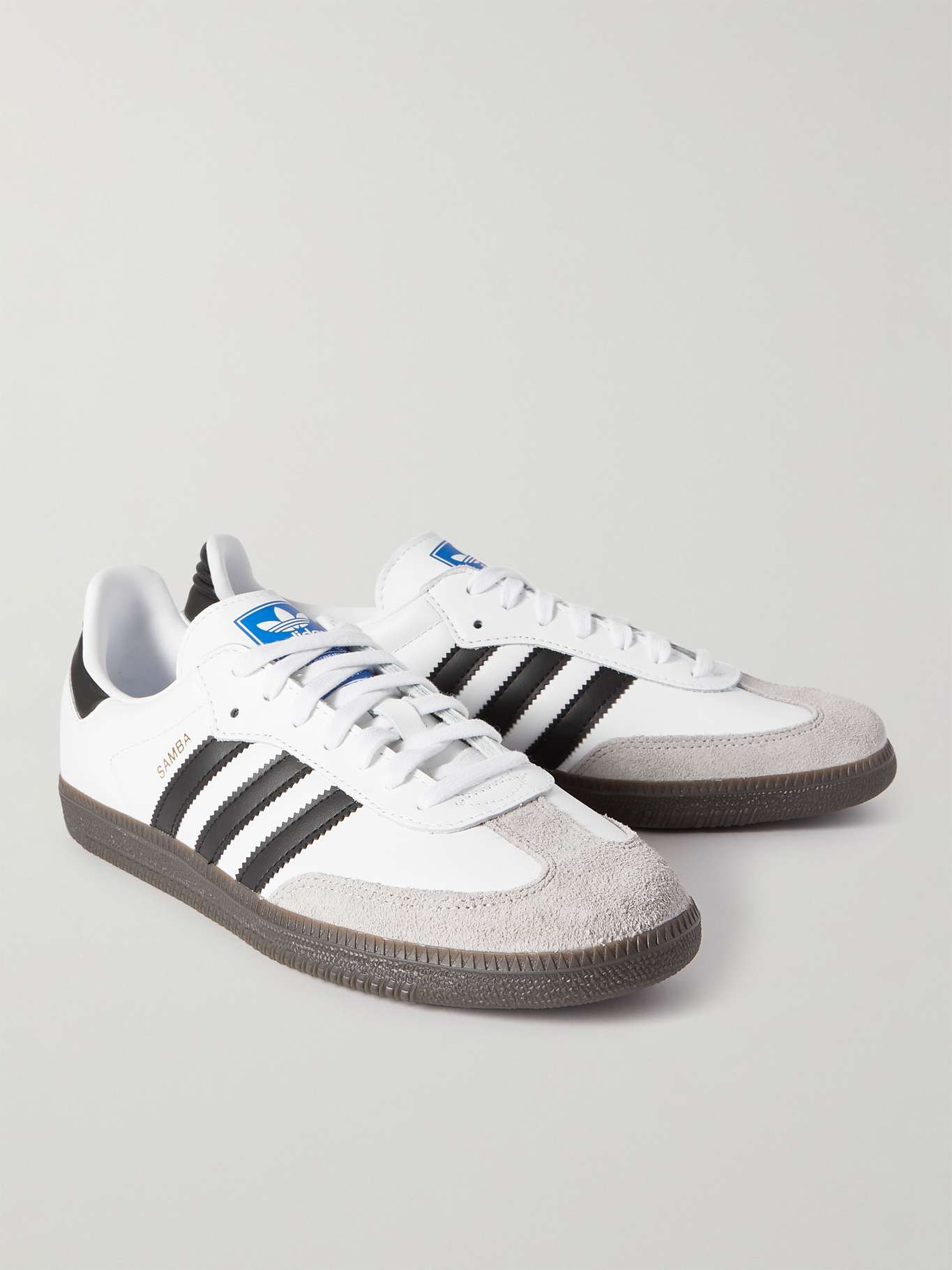 ADIDAS ORIGINALS Samba Suede-Trimmed Leather Sneakers for Men | MR PORTER
